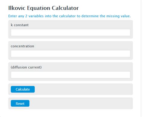 Ilkovic Equation Calculator Calculator Academy