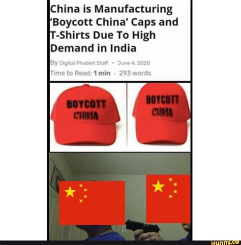 China Is Manufacturing Boycott China Caps And Shirts Due To High