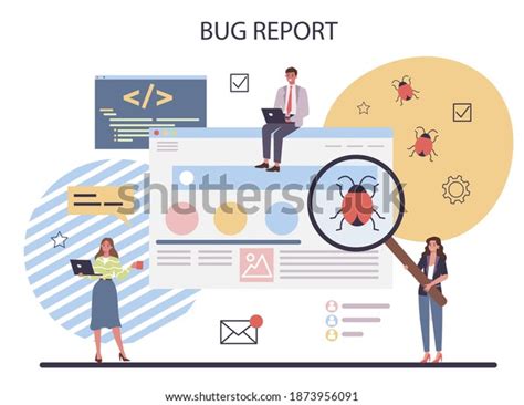 Bug Report Concept Application Website Code Stock Vector Royalty Free