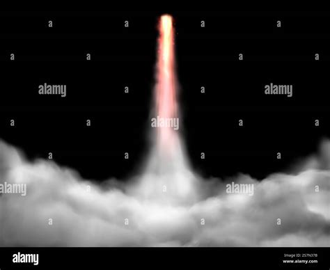 Space Rocket Takeoff Track Spaceship Fly Rockets Launch Smoke Cloud