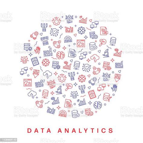 Data Analytics Related Pattern Design Modern Line Style Design Stock Illustration Download