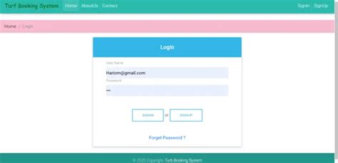 Online Turf Booking System Project In Java With Source Code And Project