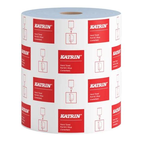 464414 Katrin Centrefeed Roll Medium 400 Sheets 2 Ply Laminated Blue