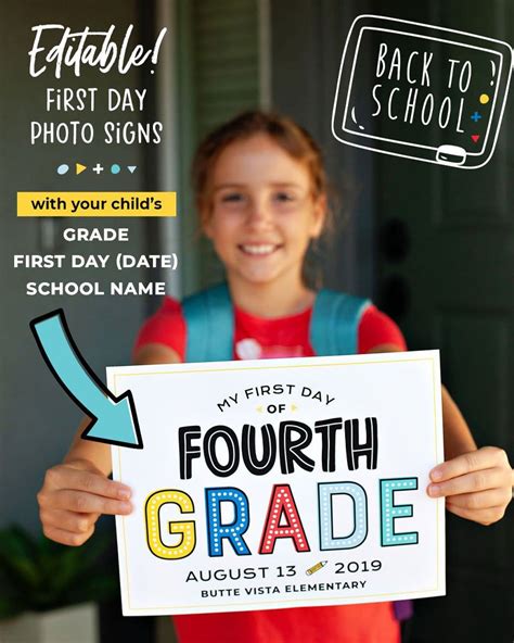 Your Editable First Day Of School Photo Signs Hostess With The Mostess®