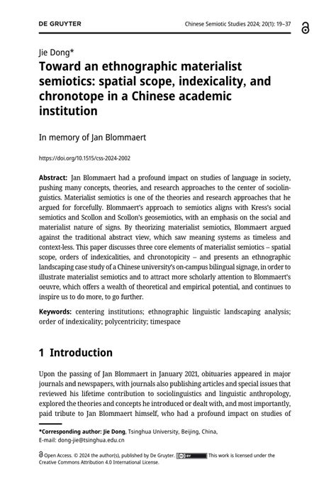 Pdf Toward An Ethnographic Materialist Semiotics Spatial Scope Indexicality And Chronotope