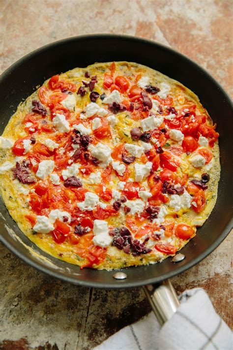 Tomato Herb Open Faced Omelet With Feta Cheese Christopher Kimballs