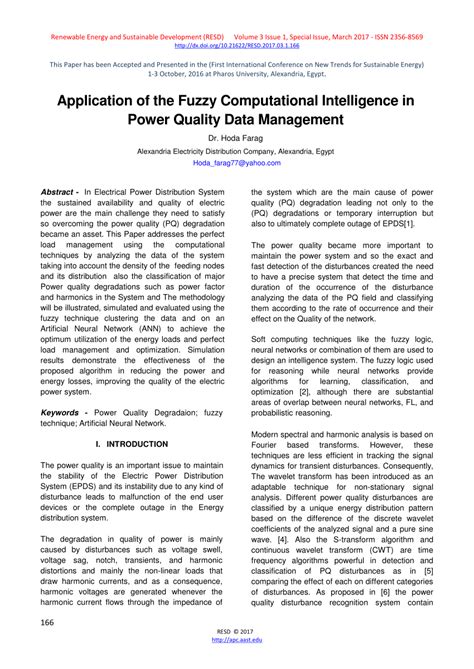 Pdf Application Of The Fuzzy Computational Intelligence In Power Quality Data Management