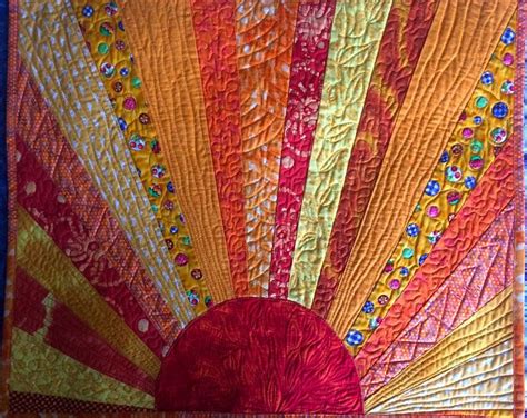 Sunburst Art Quilt Colorful Wall Hanging Sunburst Quilt Wall
