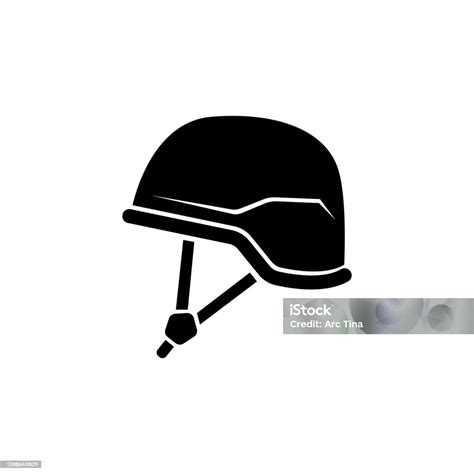 Asker Miğferi Ordu Zırhı Askeri Üniforma Düz Vektör Simgesi Çizimi