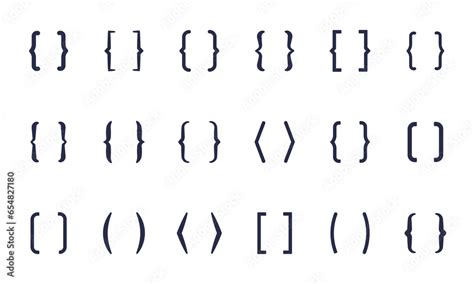 Set Of Text Brackets Quote Box Frame Vintage Typography Symbol Text Brackets Collection For