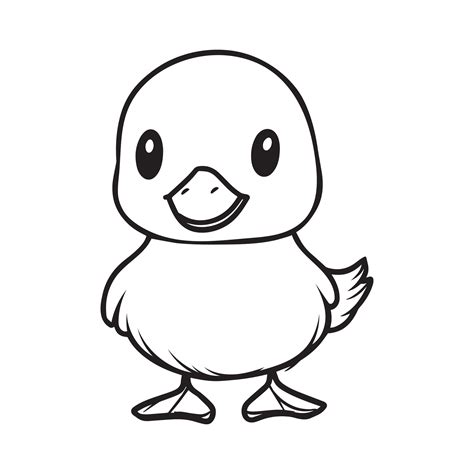 Duck Outline Design Duck Clipart Cute Duck Illustration In Black And