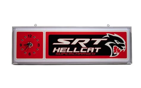 Dodge Hellcat Backlit Electric Clock Sign Officially Licensed Product Dodge Neon Style Sign