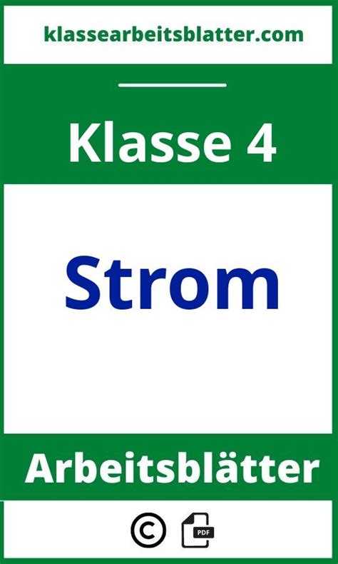Arbeitsblätter Strom 4 Klasse 2026