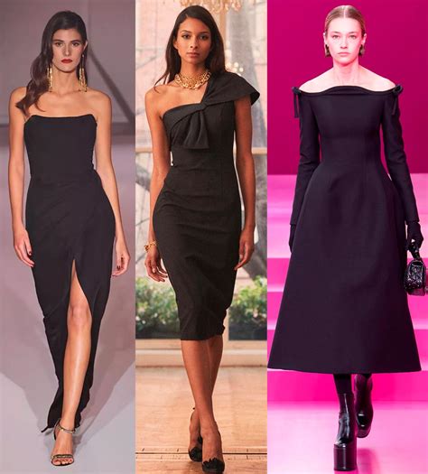 Черные вечерние платья на Новый год 2023 фото образов и идеи