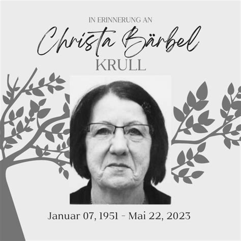 Gedenkseite Für Christa Krull Bestattungsinstitut Dartmann