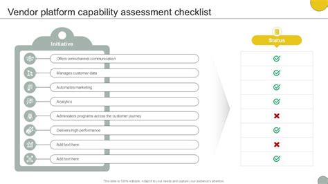Vendor Platform Capability Assessment Checklist Ultimate Guide To Build