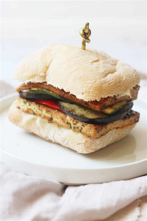 Marinated Tofu And Vegetable Sandwich Supper In The Suburbs