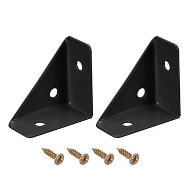 Wideskall 2 Inch Corner Brace Angle Repair Bracket Bright Brass W