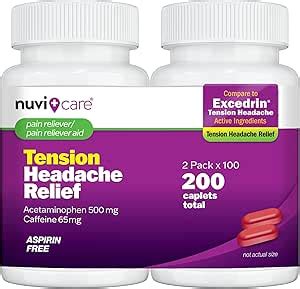 Nuvicare Tension Headache Relief Pills With 500mg