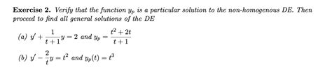 solved exercise 2 ﻿verify that the function yp ﻿is a