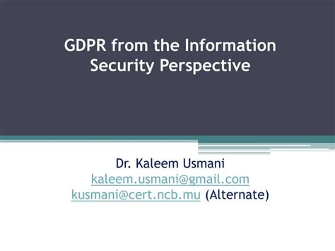 Gdpr Security Issues Ppt Free Download