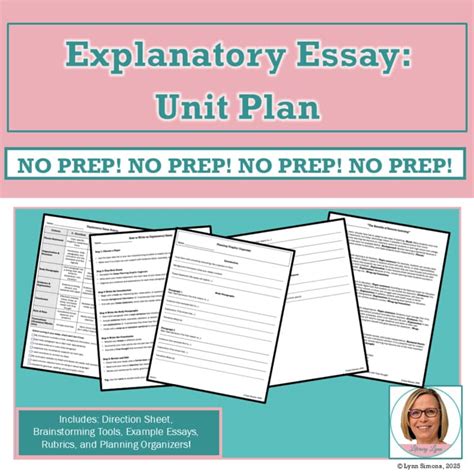 Explanatory Essay Unit Plan No Prep Informational Essay Differentiated