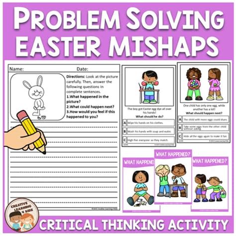 Easter Problem Solving Task Cards And Writing Prompts Critical Thinking