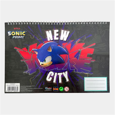 Caderno Desenho Sonic A4 Com Stickers Sotiny