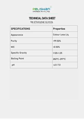 Liquid Triethylene Glycol Teg At Kg In Ahmedabad ID