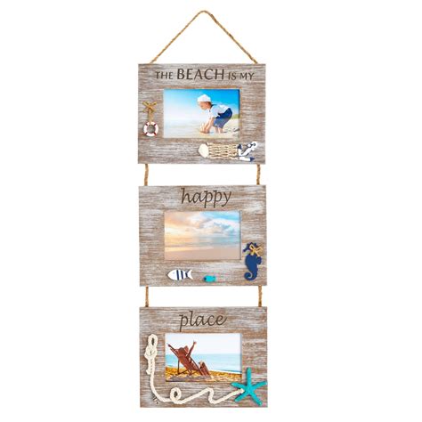 Hanging Beach Picture Frames For 4x6 Photos Rustic Nautical Home Decor