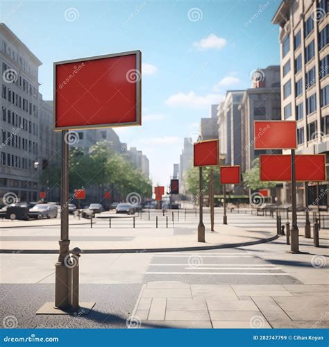 Street Corners Marked With Visible And Informative Signs Stock