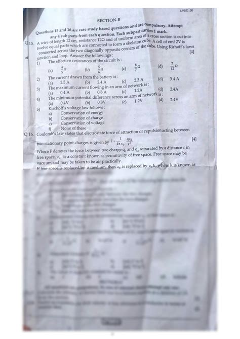 SOLUTION: Physics question paper - Studypool