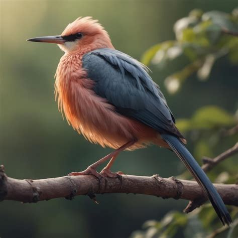 A Large Bird With A Long Neck And Pink Feathers Is Perched On Top Of A