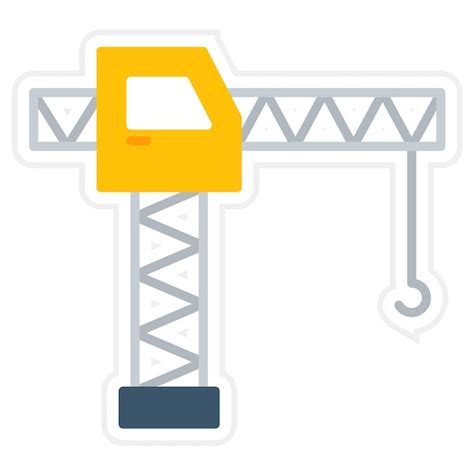 Premium Vector Tower Crane Line Illustration