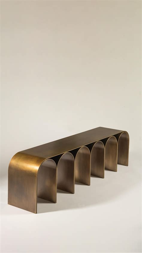Nabuk Gold Arch Bench By Pietro Franceschini For Sale At 1stdibs