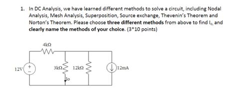 Solve For I O Using Nodal Analysis Superposition Chegg