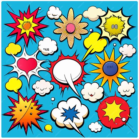 A Collection Of Comic Speech Bubbles On A White Background Comic Book