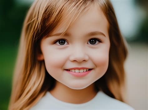 Premium Photo Closeup On Face Of Small Sweet Young Girl With Blond