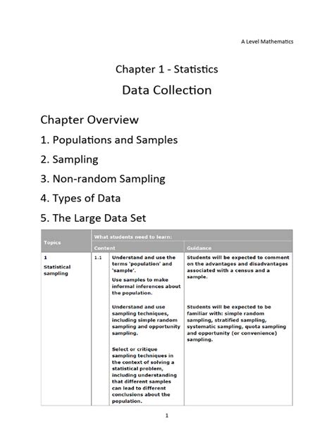 chapter 1 booklet data collection pdf sampling statistics randomness