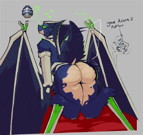 Rule 34 Aruna The Phantom Ass Blue Body Blue Fur Blush Bone Egg