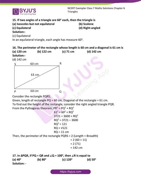 Ncert Exemplar Solutions For Class 7 Maths Chapter 6 Triangles Access