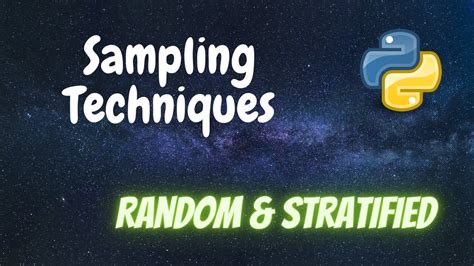 Sampling Techniques Random Stratified Python YouTube