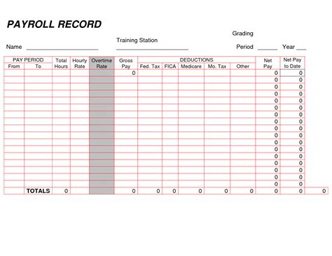 Payroll Sample Format Track Your Finances