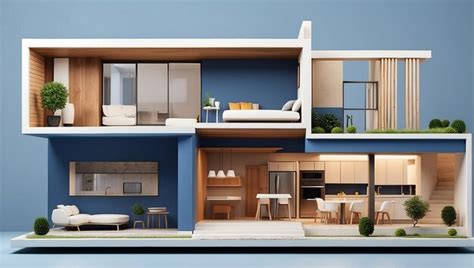Tiny Section Model Of A Town House In The Modern Premium Ai Generated