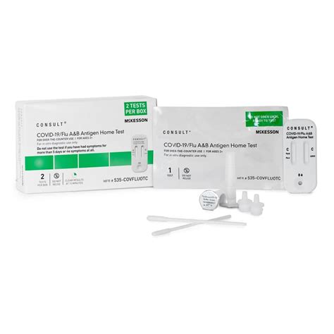 Mckesson Consult Covid 19 And Flu Aandb Antigen Home Test Kit