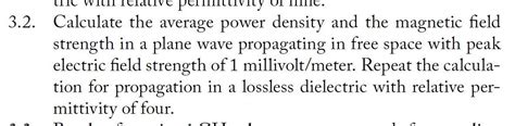 Solved 3 2 Calculate The Average Power Density And The