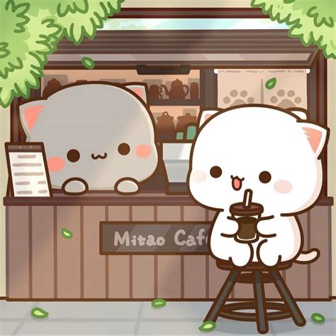 Peach And Goma Cute Anime Cat Cute Cat  Bunny Wallpaper