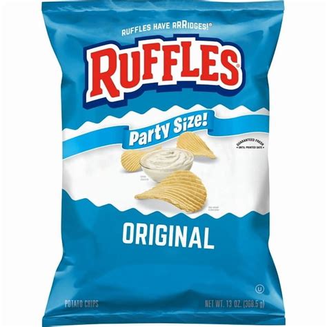 Ruffles Original Flavor Potato Snack Chips Party Size 13 Ounce Bag