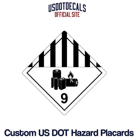 Hazard Class 9 Lithium Battery Placard Usdot Decals