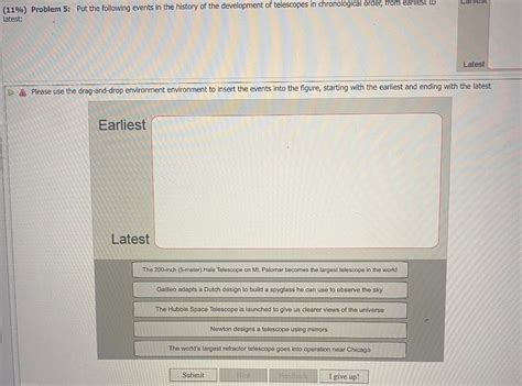 Solved (11\%) Problem 5: Put the following events in the | Chegg.com